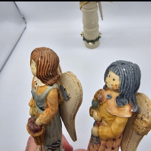 Ganz Patchwork Angel figures Lot Of Three Christmas Angels | eBay