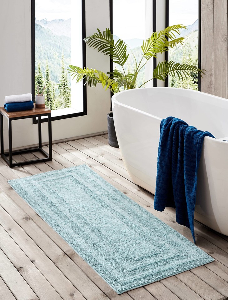 - Bathroom Rug, 100% Soft Plush Tufted Cotton Runner Rug, Highly ...