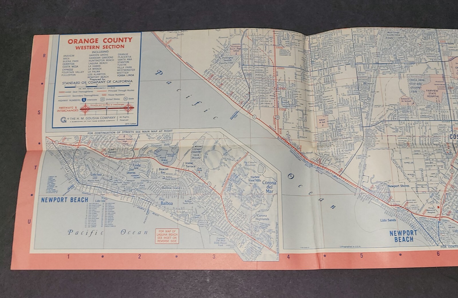 Vintage ORANGE COUNTY Western Section CHEVRON Road Map 1970 Edition | eBay