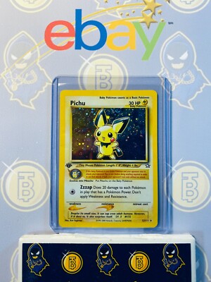 Pichu 12/111 1st Edition HP Neo Genesis 2000 Pokemon Card Holo Rare ...