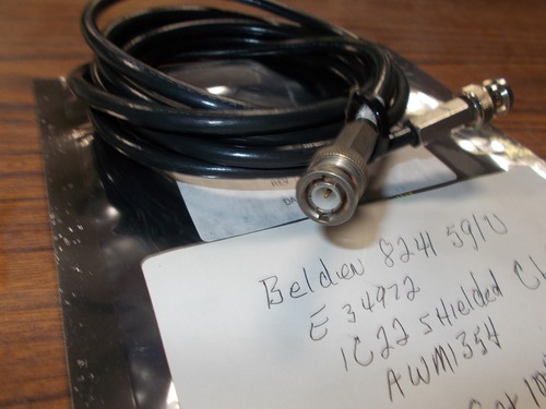 BELDEN 8241 59/U CABLE EST. 100" AWM 1354 SHIELDED E34972,50 OHM BNC ...