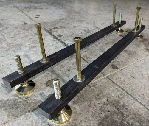 Knee Mill Leveling Feet Kit Support Bar 2-1/2" wide steel bars 4 ...
