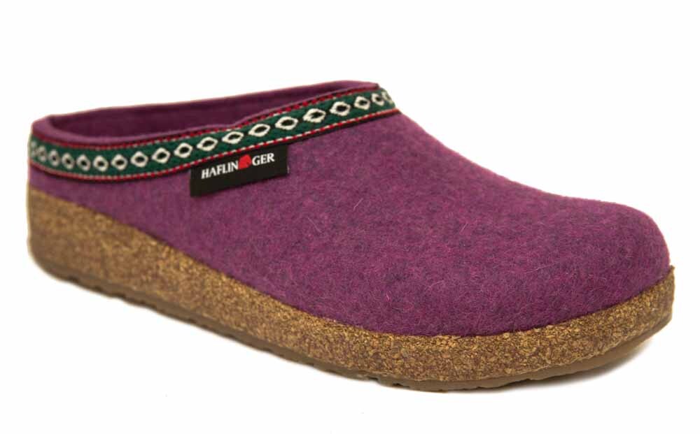 HAFLINGER Grizzly Franzl mulberry berry Clog Wool maulbeere slipper ...