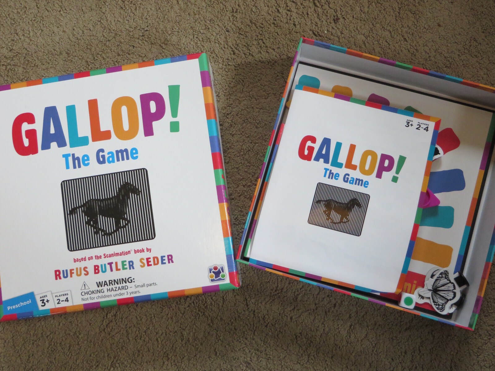 EXCELLENT Gallop! The Game ages 3+, 2-4 players Scanimation Rufus ...