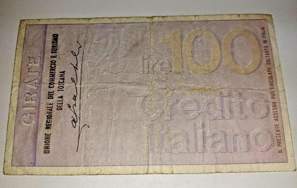 1976 FLORENCE, ITALY - 100 LIRE NOTE - CREDITO ITALIANO FIRENZE TOSCANA ...