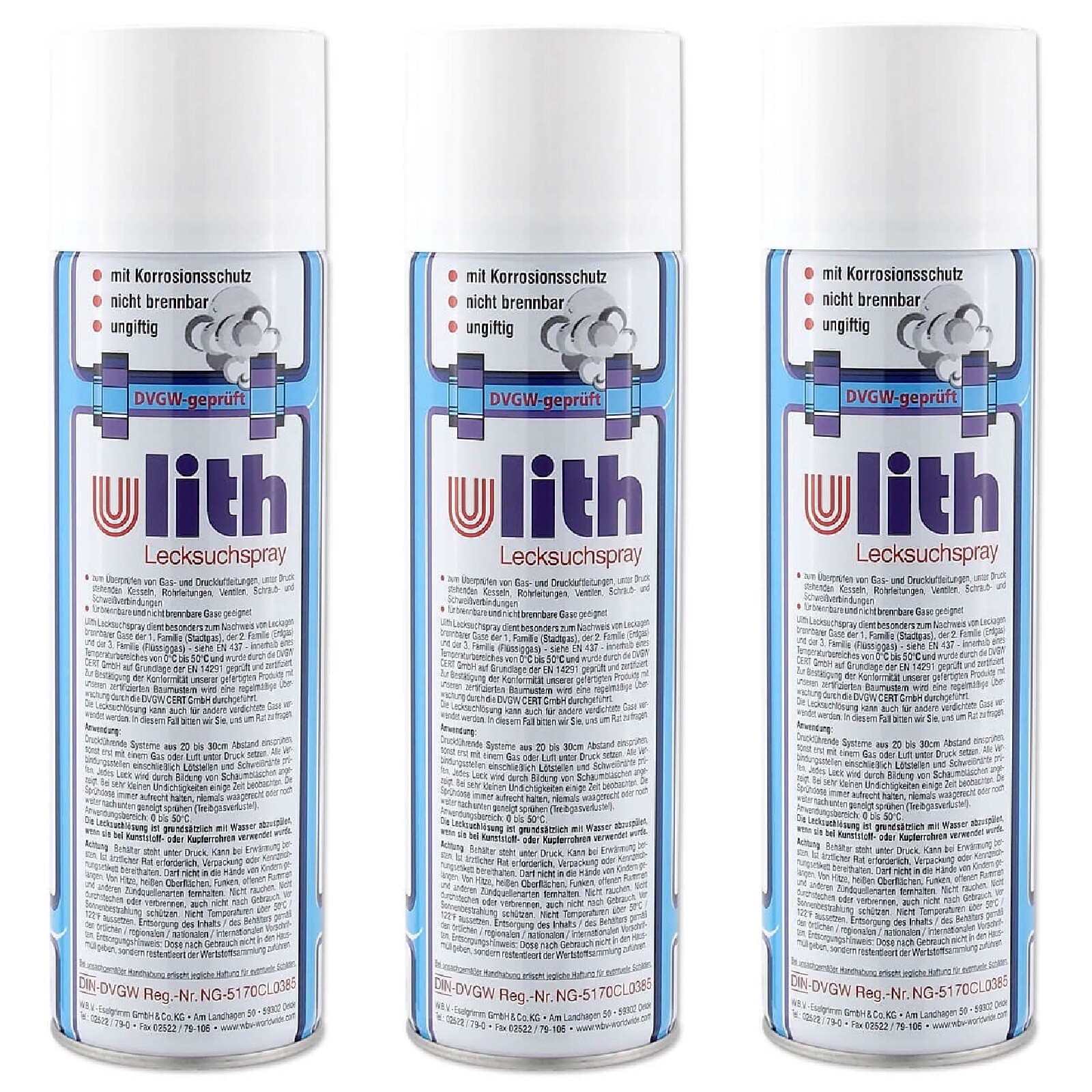 3x Ulith Lecksuchspray Leckfinder Prüfspray Lecksucher ...