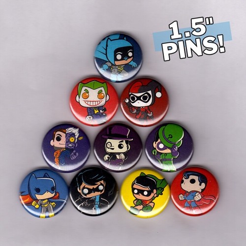 BATMAN DC FUNKO POP 1.5" PINS / BUTTONS (joker harley quinn batgirl ...