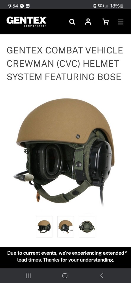 US Military DH132B M9 GENTEX CVC Ballistic High Cut Helmet Ops Core 4D ...