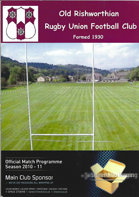 Old Rishworthians v Pocklington 2010 - 2011 RUGBY PROGRAMME | eBay UK