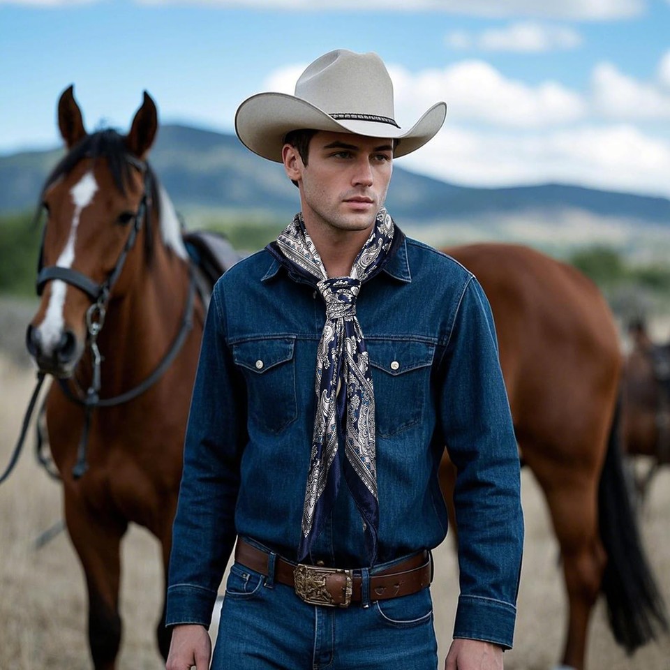 Paisley Cowboy Bandana Western Scarf Pirate Headband for Men and Women ...