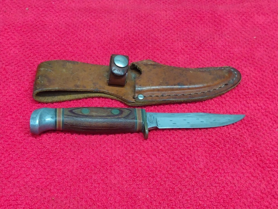 Vtg SHARP Fixed Blade Hunting Knife & Sheath 3.5" Blade | eBay