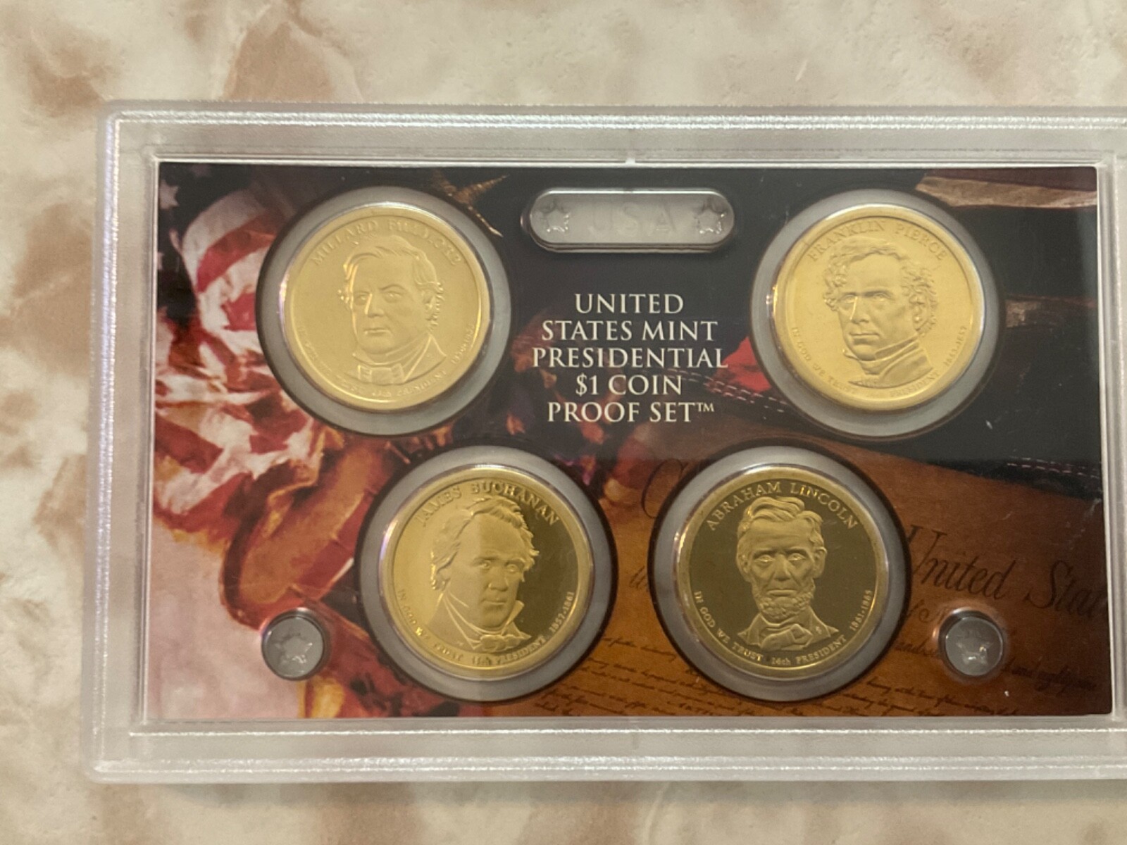 2010 US Mint Presidential $1 Coin Proof Set ,Fillmore,Buchanan,Lincoln ...