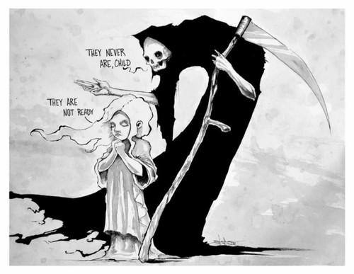 Art Print, Life and Death Grim Reaper Morbid Art Print, Dark Scary ...