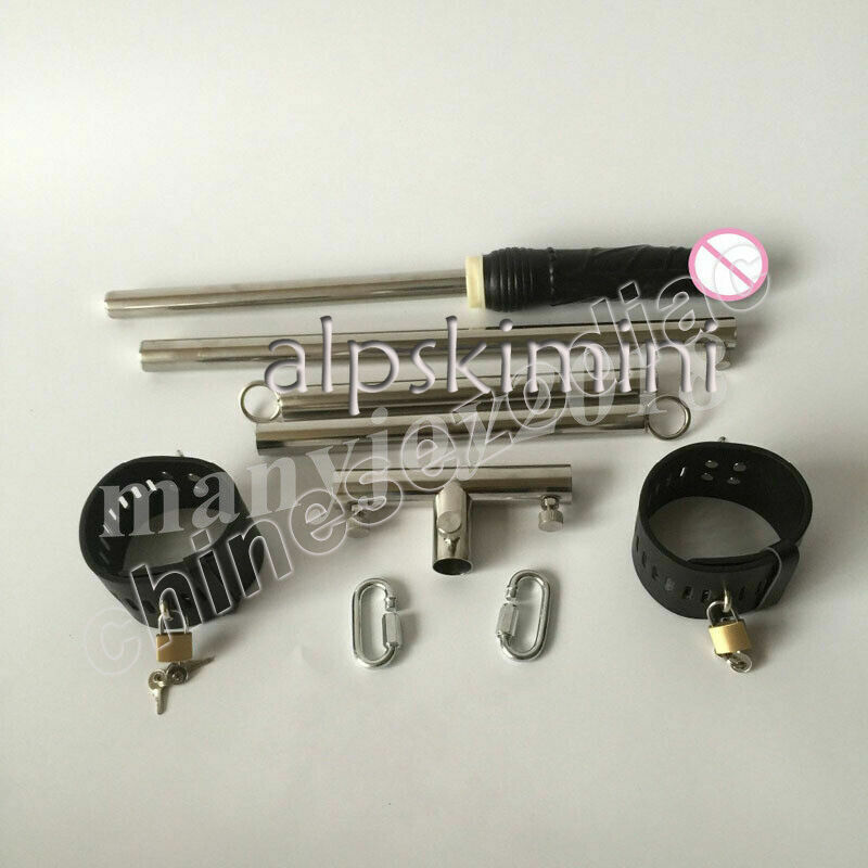 Stainless Steel Metal Stand Up with Plugs Ankle Cuffs Spreader Bar ...