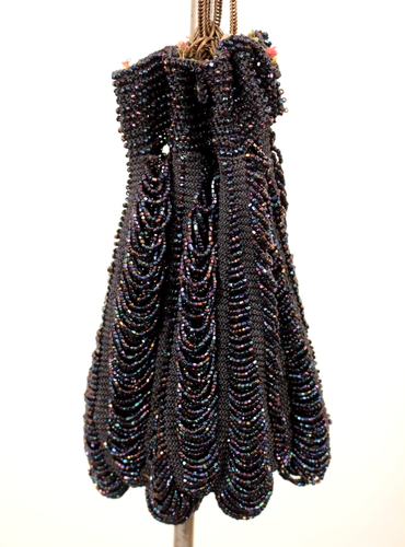 Vtg 1920s Beaded Pouch w/ Blue Glass Beads Purse Handbag 20s Antique ...