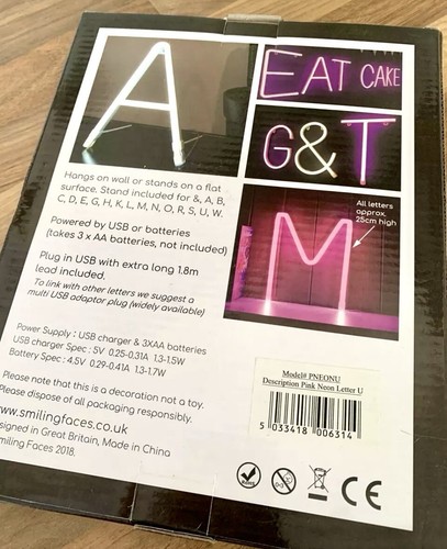 Neon Letter I Pink | eBay UK