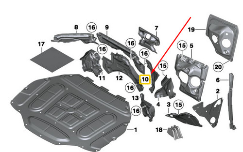 OEM BMW 7 F01 FRONT UPPER LEFT FIREWALL NOISE INSULATION 51717211460 ...