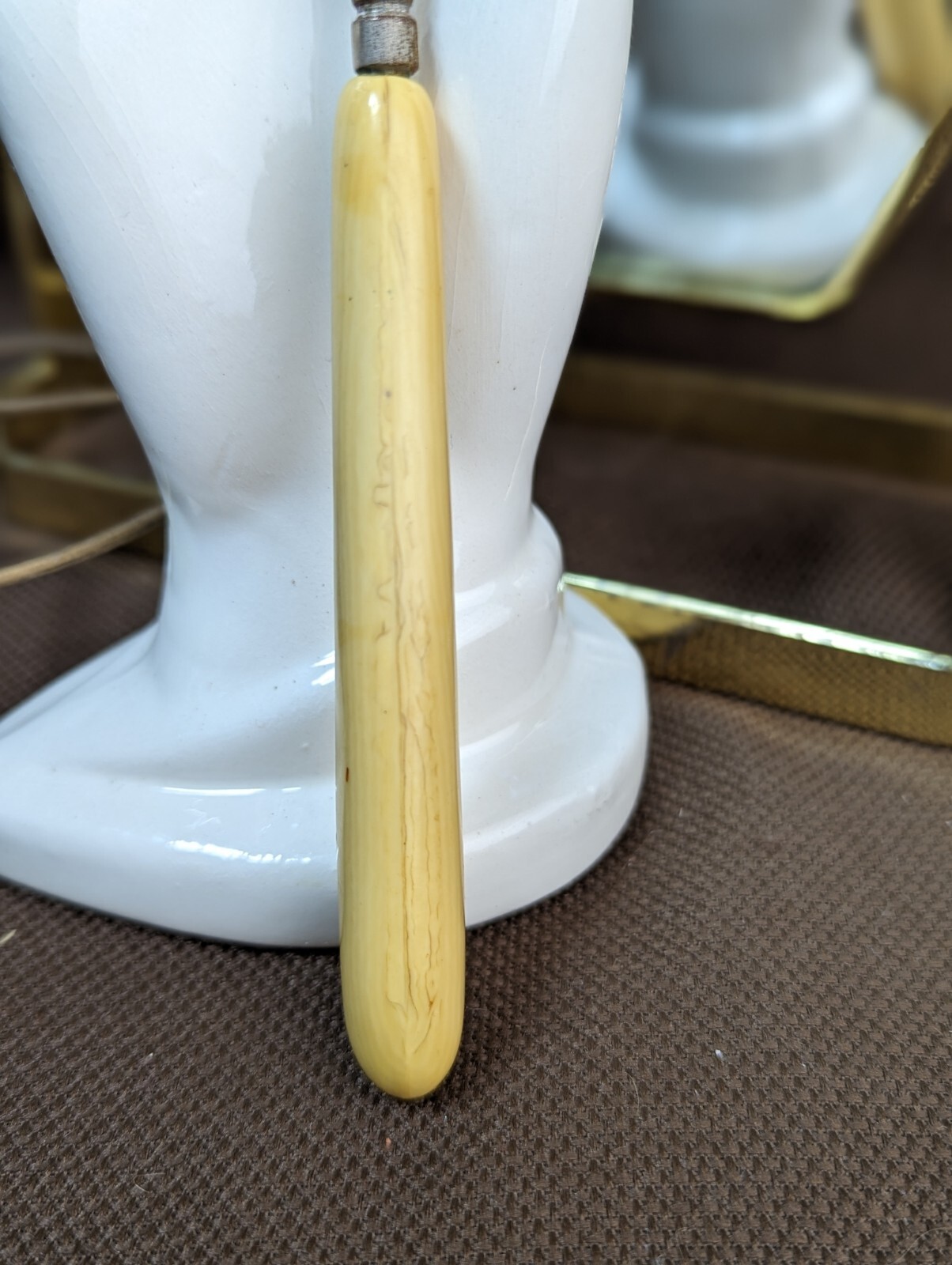 Vintage Shoe Button Hook Boot Celluloid Handle Ivory 7 1/4" Long ...