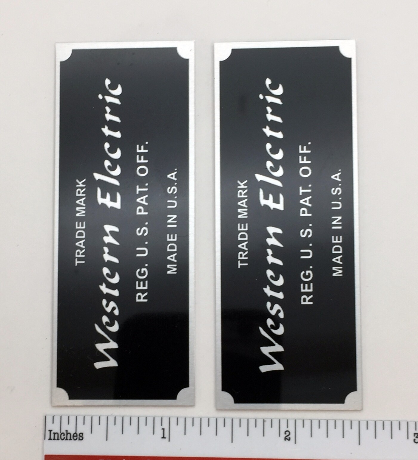 Western Electric Badge Logo Custom Made Aluminum PAIR Silver or Gold | eBay