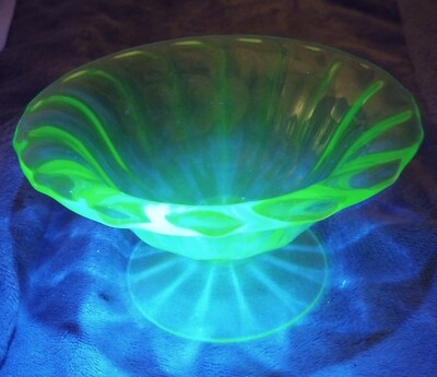 Vintage Green Depression Glass Small Compote Bowl | eBay