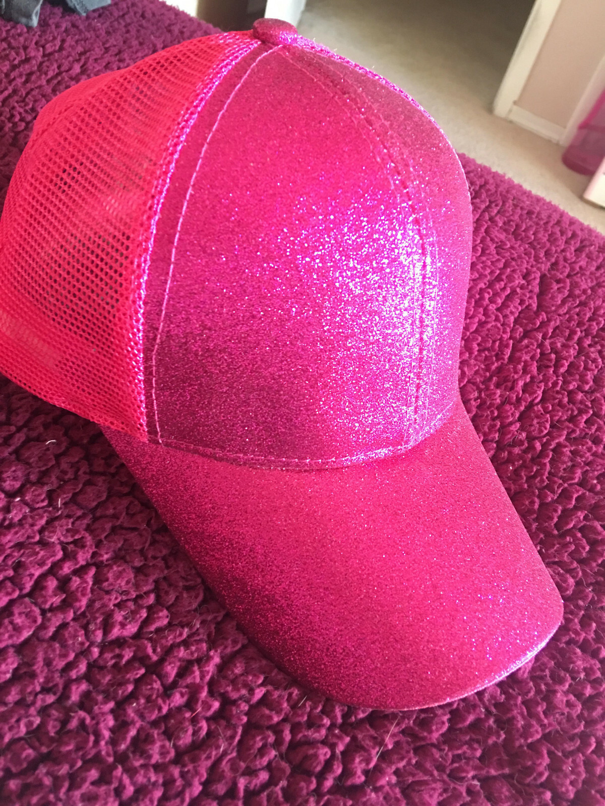 SPECIAL DEAL Ponytail/bun style mesh/glitter cap 6 COLORS FREE USA ...