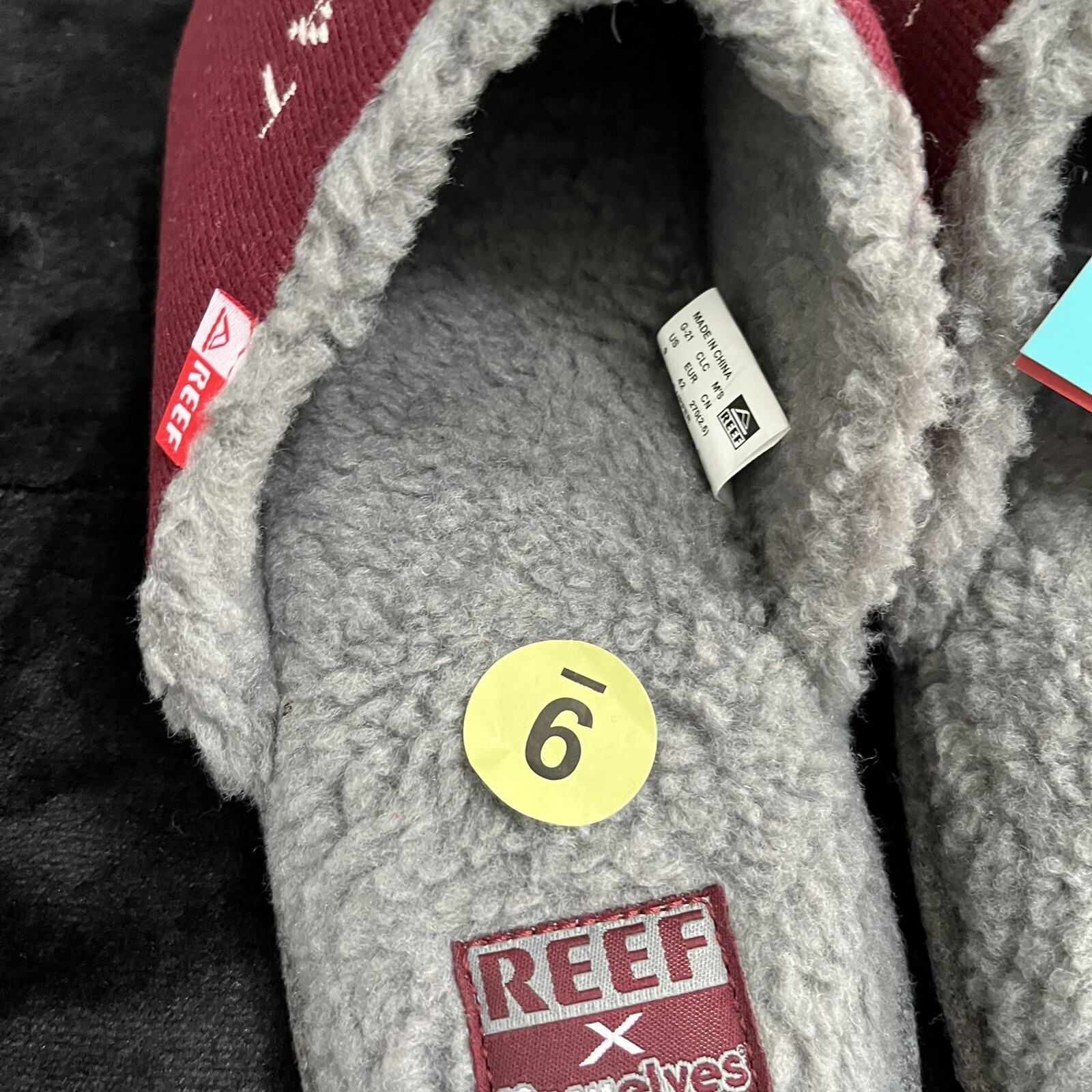 Reef Men's Size 9 Tipsy Elves Slippers "I Saw That You Nasty" Burgundy ...