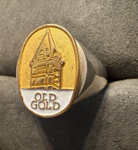 Vintage White Enamel GF GEORGIA TECH Tech Tower OLD GOLD New Sterling ...