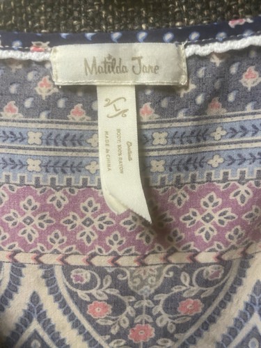 Matilda Jane Dress Women’s Size Large Blue Pink Floral Friends Forever ...