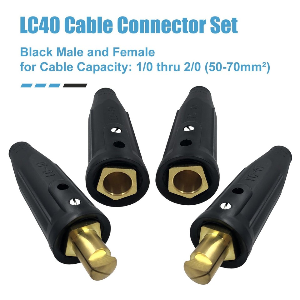 2 Pack LC-40 Welding Leads Quick Connector, Welding Cable Connectors ...