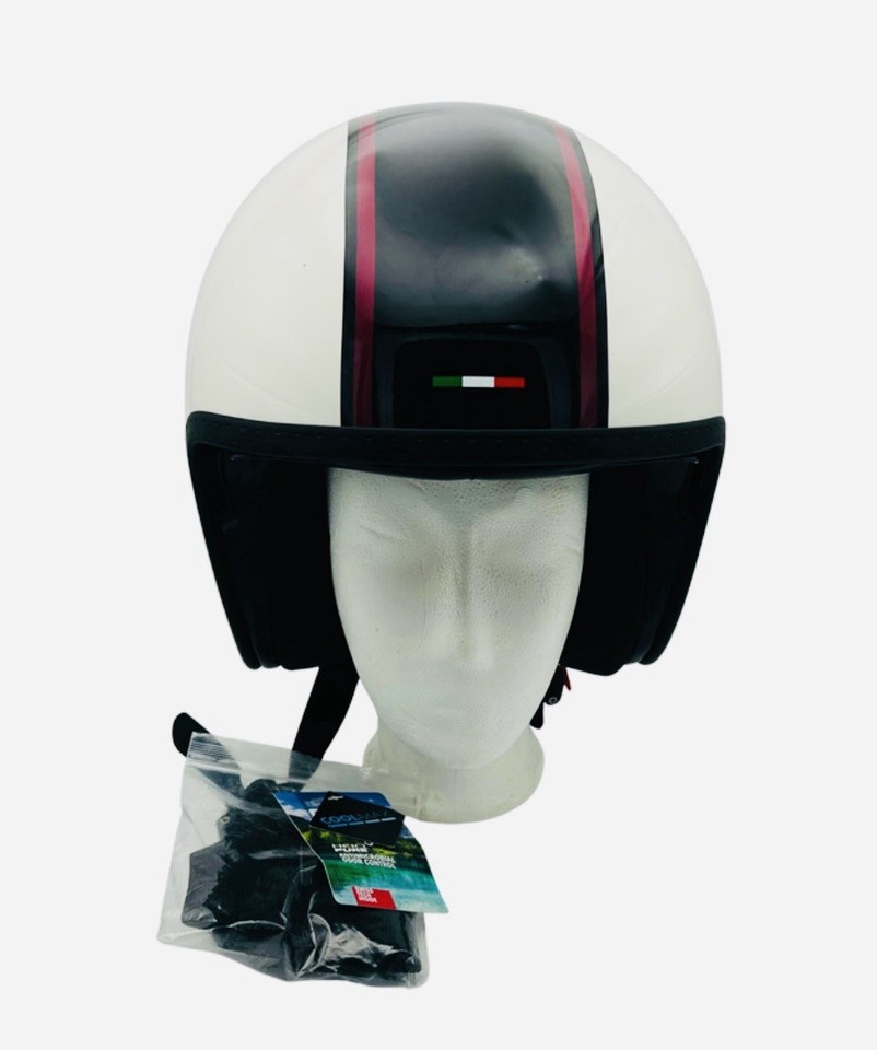 ULTIMATE SPEED Jethelm Kinder Helm mit Visier Creme-Schwarz Gr. S 55-56 ...