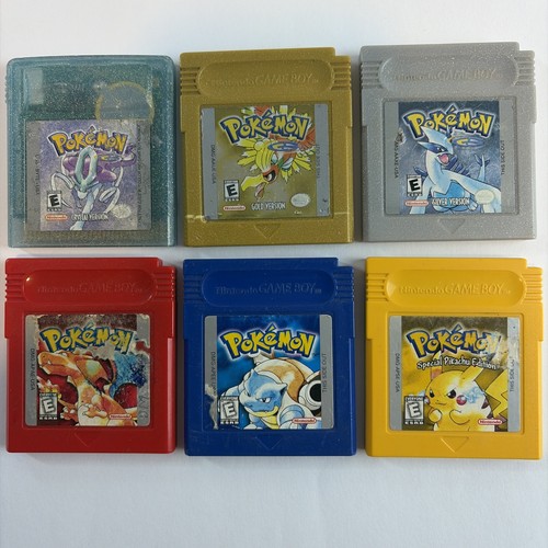 Pokemon Red Blue Yellow Silver Gold Crystal GBC *AUTHENTIC *NEW BATTERY ...