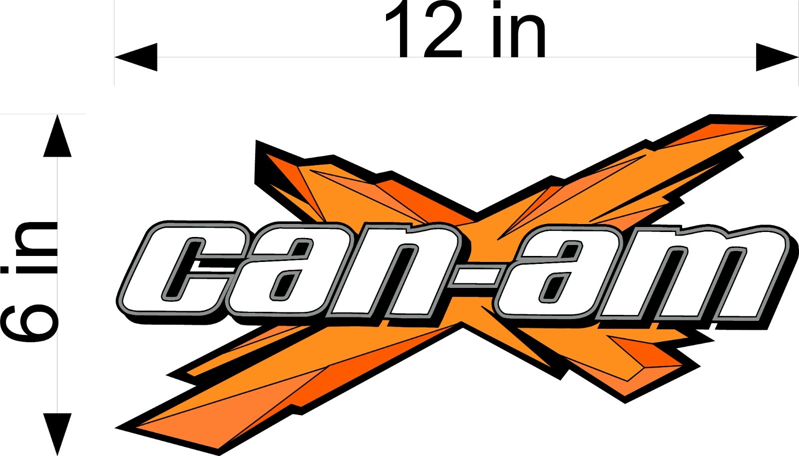 CAN-AM X Logo / ORANGE / 12" ATV Vinyl Vehicle Graphic Decal | eBay
