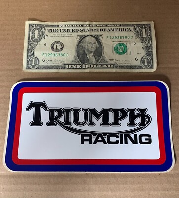 Vintage TRIUMPH RACING Motorcycle Decal Red White & Blue 7"x 4" | eBay