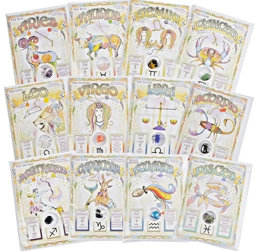 ASTRO - STAR SIGN BIRTHDAY GEMSTONES GREETING CARDS - ALL 12 AVAILABLE ...