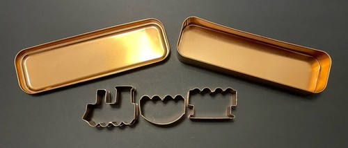 Vintage Copper Cookie Cutters Choo Choo Train Case Plated Metal Kids ...