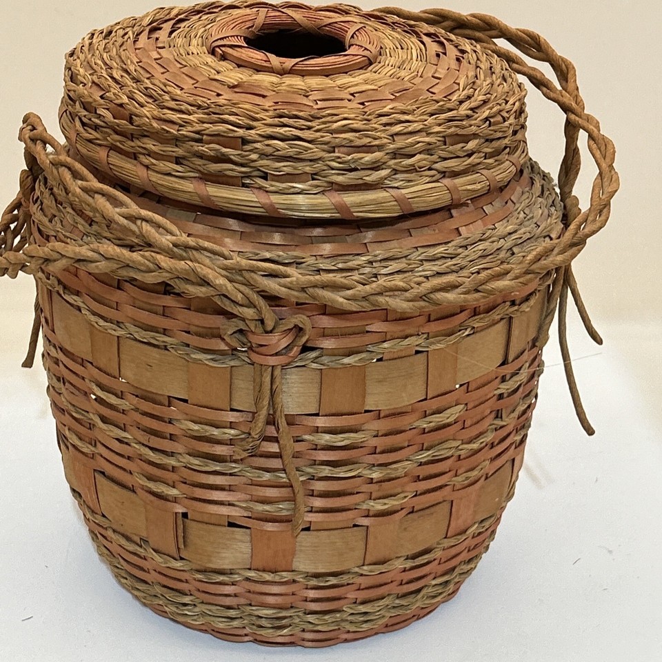 Cottage Core Basket For Yarn And Knitting supplies . 8”tall And Braided ...