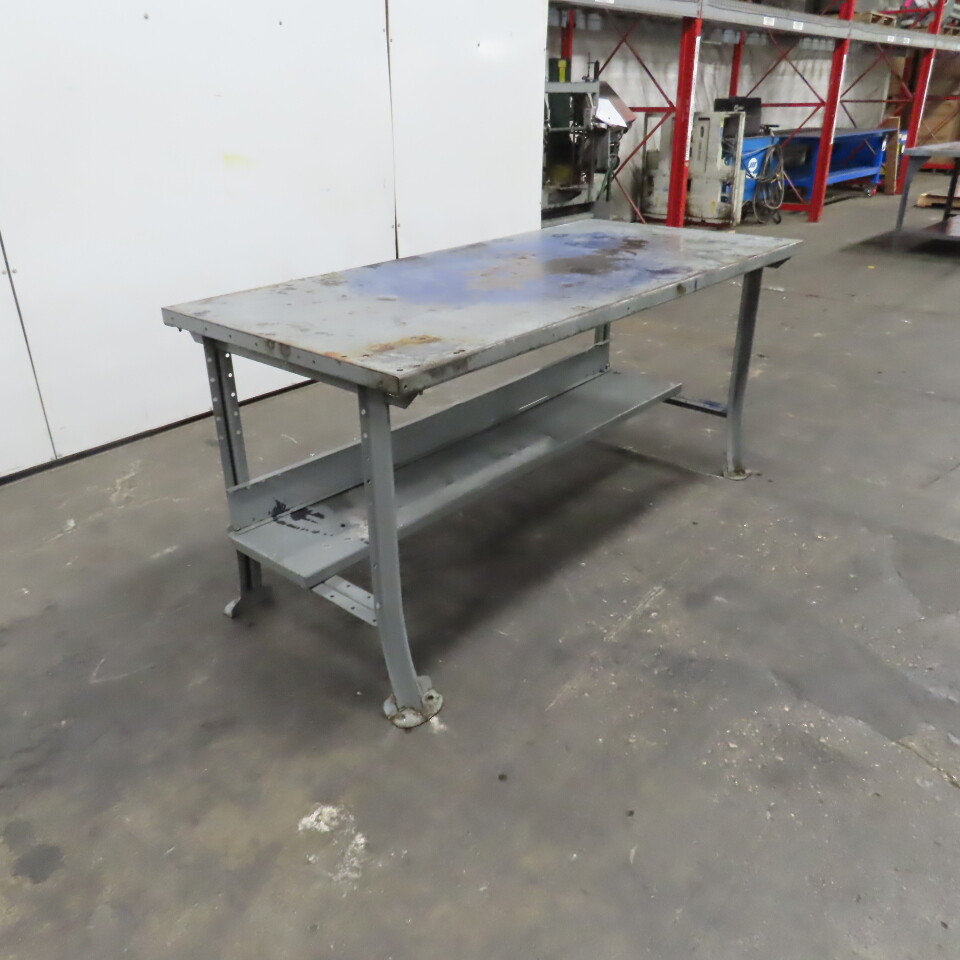 72" x 34" x 34" H Medium Duty Steel Top Work Bench Assembly Table With ...