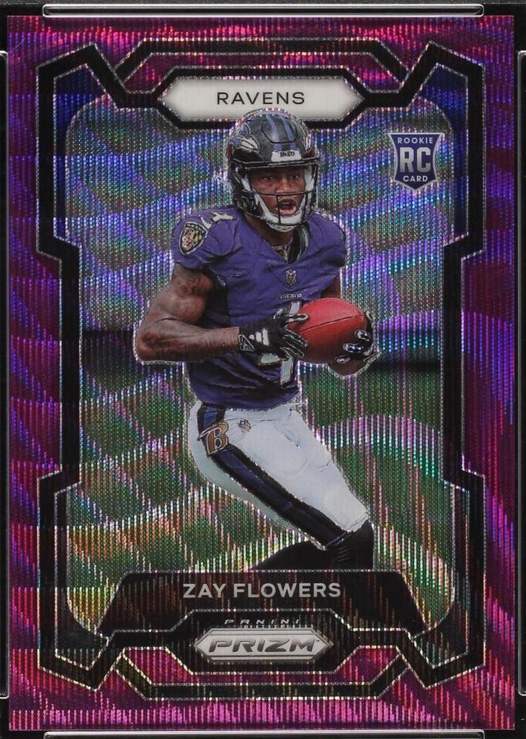 2023 Panini Prizm - Rookies Zay Flowers #307 Purple Wave Prizm /99 (RC ...