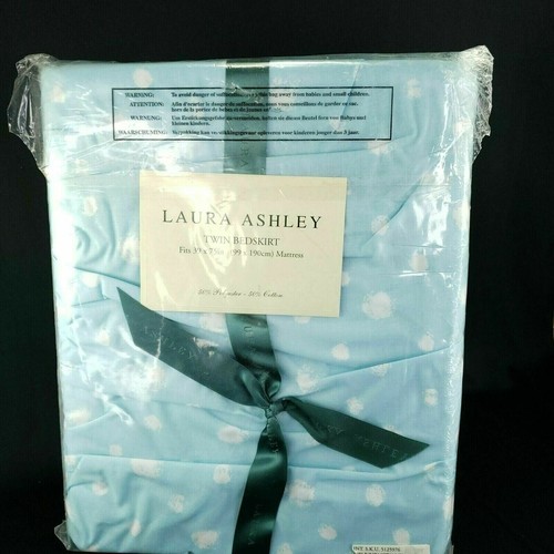 Laura Ashley Blue Dust Ruffle Twin Bed Skirt Bedskirt Ashly New in ...