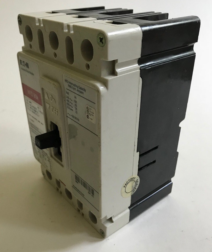 HFD3100 Eaton Cutler Hammer 100 Amp 480V 3 Pole Bolt On Circuit Breaker ...