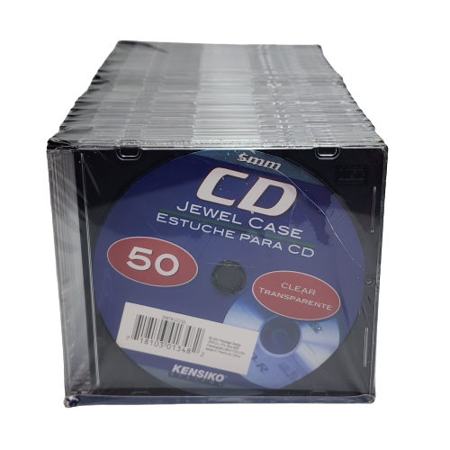 Kensiko 5mm CD Slim Jewel Cases Pack of 50 Black & Translucent New ...