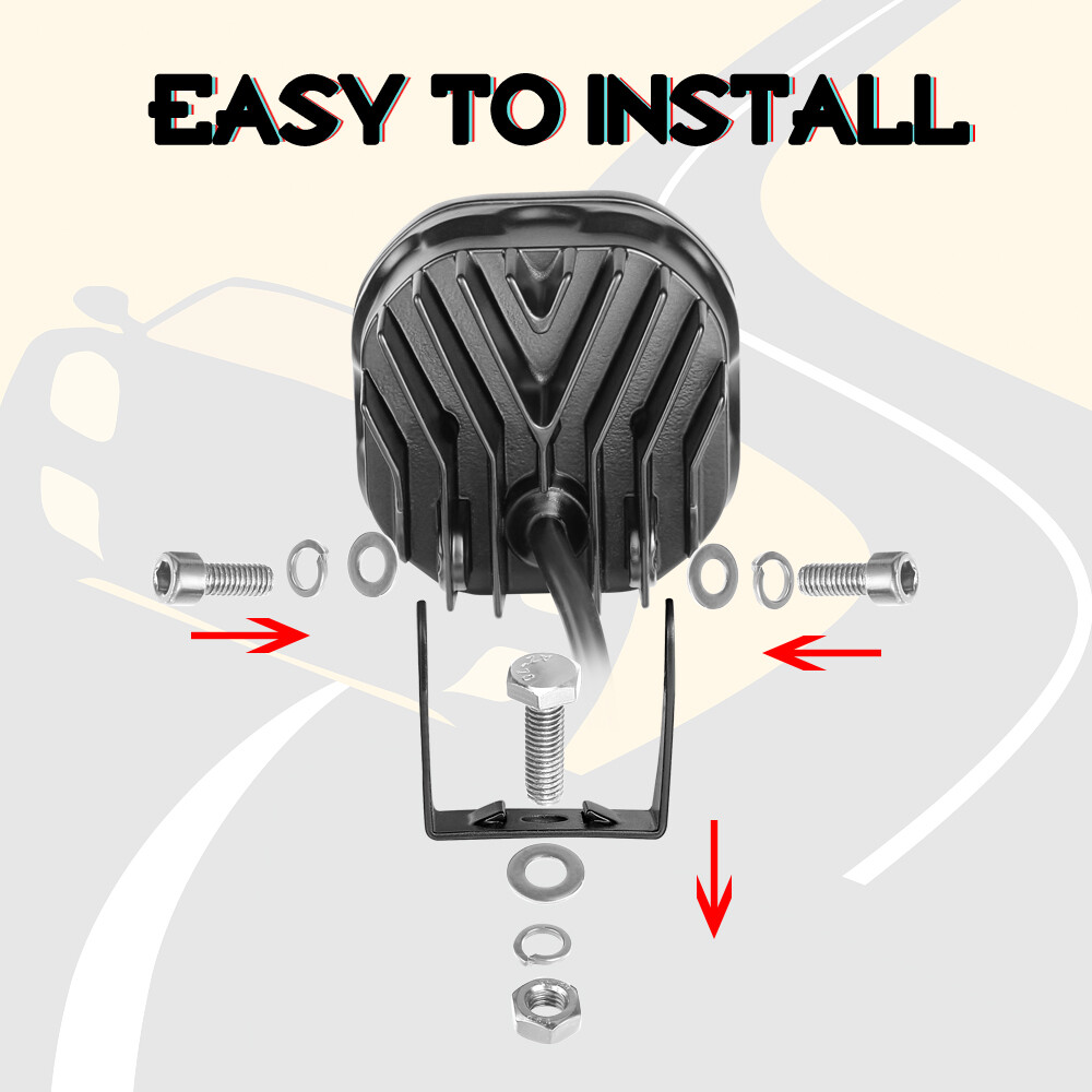 2X 3" LED Work Light Bar Spot Flood Cube Pods Driving Fog Lamp Offroad ...