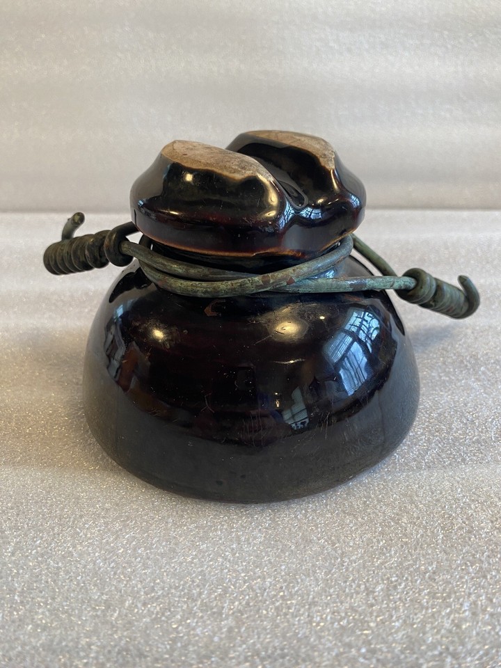 Vintage Brown Glazed Ceramic (Pinco?) Insulator with character! | eBay