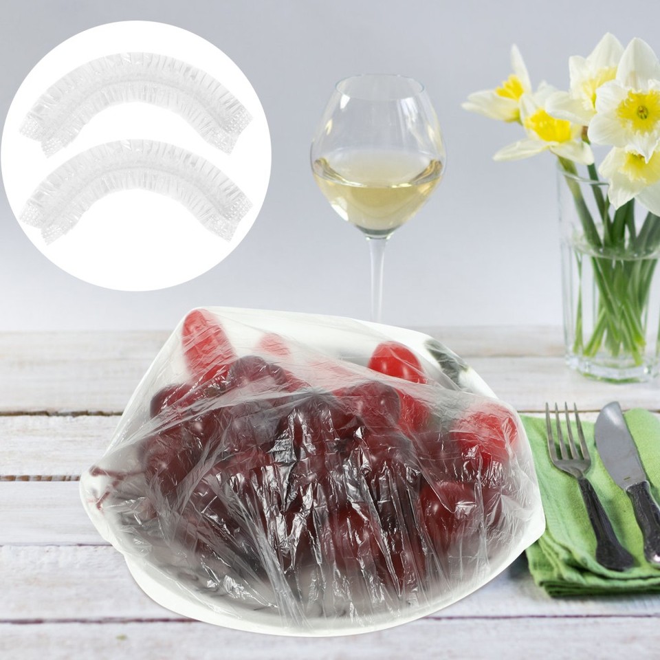 100-500Pcs Stretchable Food Covers PE Elastic Bowl Cling Film Storage ...
