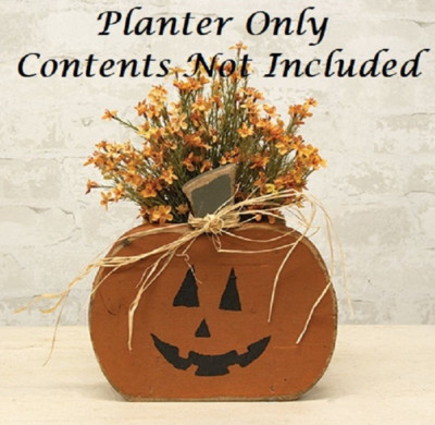 New PRIMITIVE JACK O LANTERN PLANTER BOX 10"Wx9.75"H Aged Wood Bin ...
