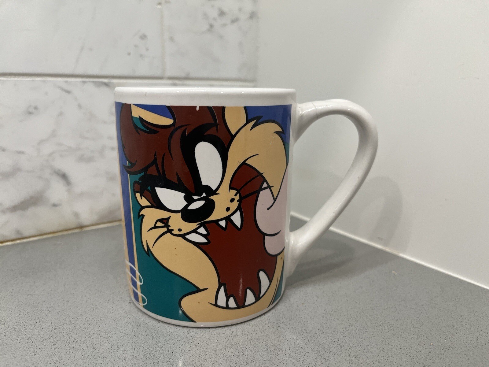 Vintage 90s Looney Tunes Taz Tasmanian Devil Coffee Mug Gibson Warner ...