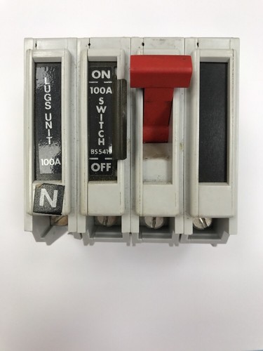 SQUARE D QO4100M 100 AMP 4 POLE BS 5419 LUGS MAIN SWITCH DISCONNECTOR ...