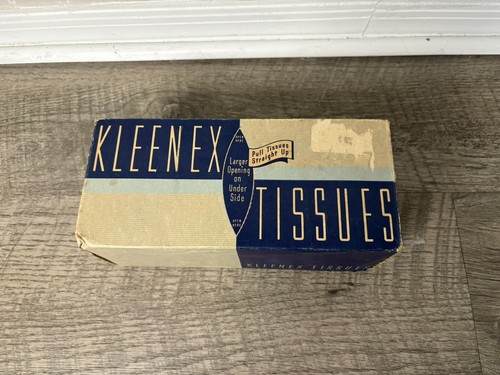 VINTAGE 1938 KLEENEX TISSUE BOX White New Serv-A-Tissue 440 Count ...