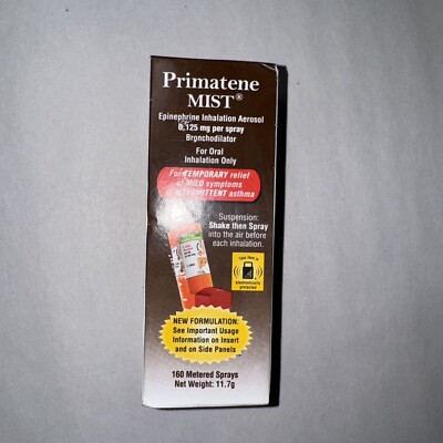 Primatene Mist Epinephrine Inhalation Aerosol Bronchodilator Exp 2025 ...