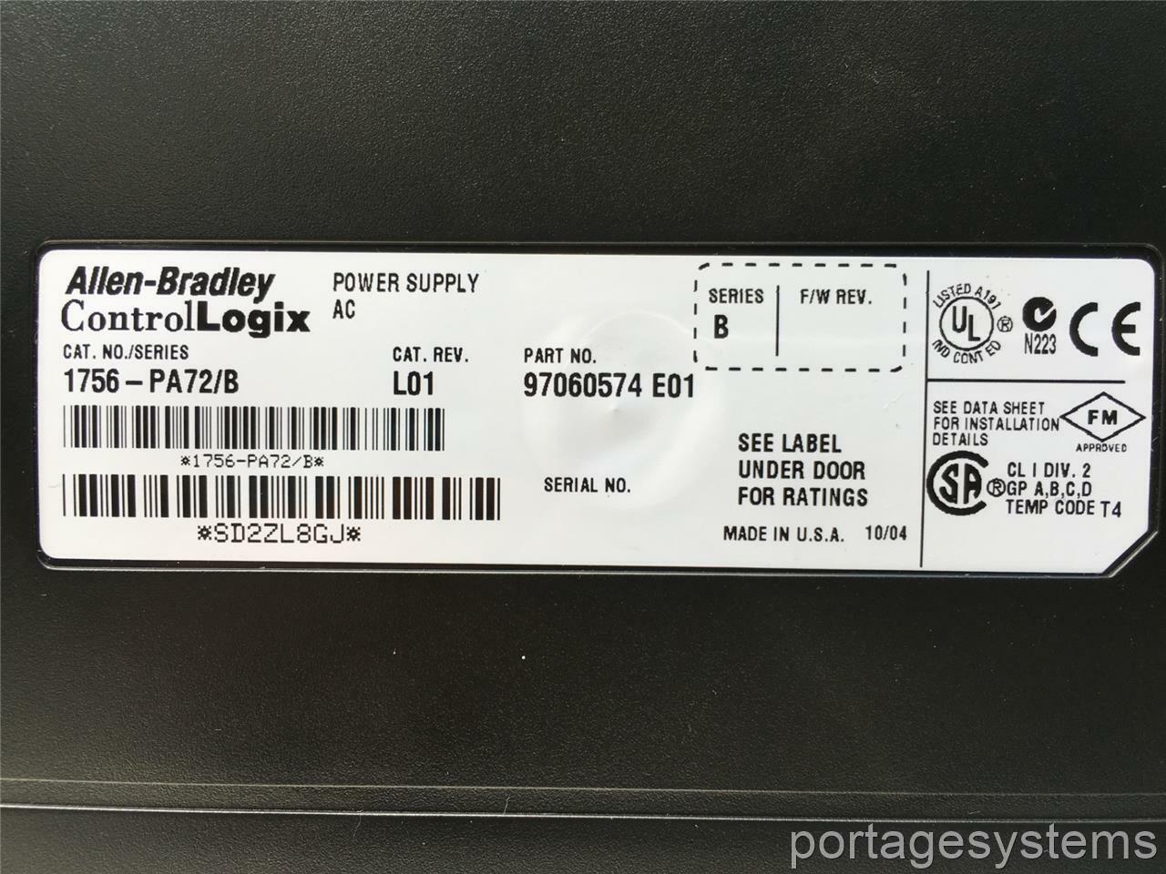 Allen Bradley ControlLogix 13-Slot Rack w/Modules - Logix 5562 CPU 1756 ...